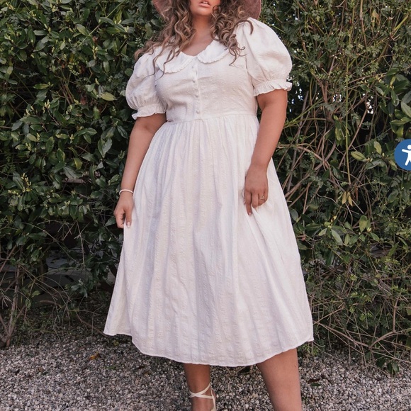 JessaKae | Dresses | Nwt Jessakae Pyper Dress White Midi Short Puff ...